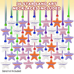 ArtCreativity Star Sand Art Bottle Necklaces, Pack of 12, Sand Art Craft Kit with Shaped Bottles, Craft Party Supplies and Party Favors for Kids - Sand Sold Separately (Star)