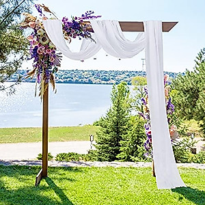 White Chiffon Sheer Backdrop Curtain for Wedding, Parties, White Arch Drapes for Backdrop Decoration,Wrinkle-Free 5ft x 7ft