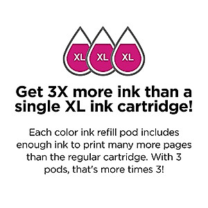 LD InkPods Ink Cartridge Replacements for HP 63XL (Black, 3-Pack with OEM printhead)