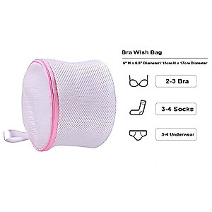 3Pack Delicate Bra Washing bag, Intimates Laundry Bag Lingerie Laundry Bags for Washing Machine & Dryer - Large Size - lingerie Bra Saver Bag by KEREITH (3pack white bra bag)
