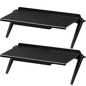 2 Pieces TV Top Shelf Screen Shelf Adjustable Monitor Top Shelf TV Top Storage Bracket Computer Screen Shelf for Cellphone Stand, Media Boxes, Game Console, Router and Home (Black, 11.8 x 4.7 Inch)