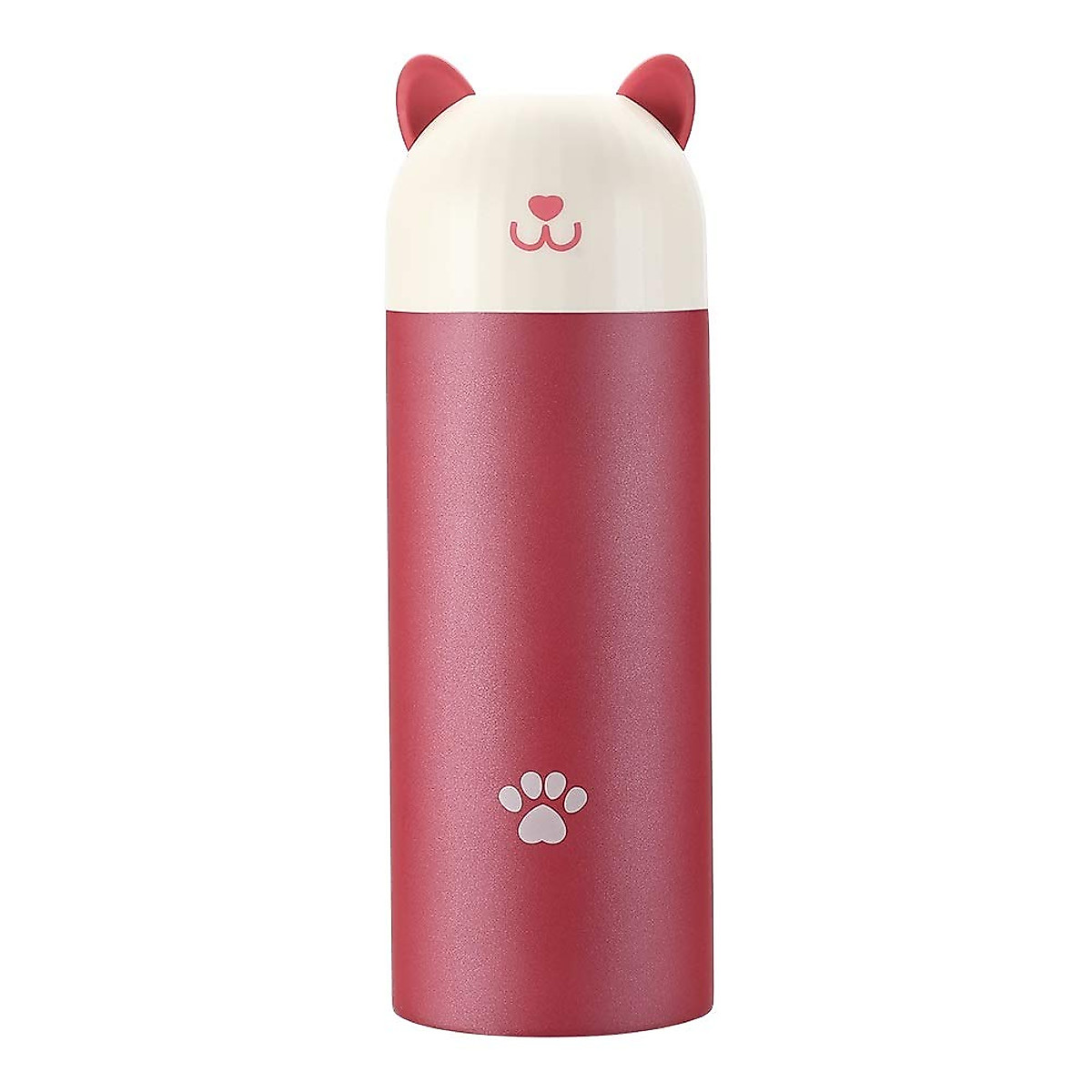 MIXU Catto Cat Shape Smart Thermos Bottle with Temperature Display, 304 Stainless Steel Food Grade Insulation Vacuum Flask, Leak-proof Anti Slip 10-Ounce Portable for Children, Girls, School, Red