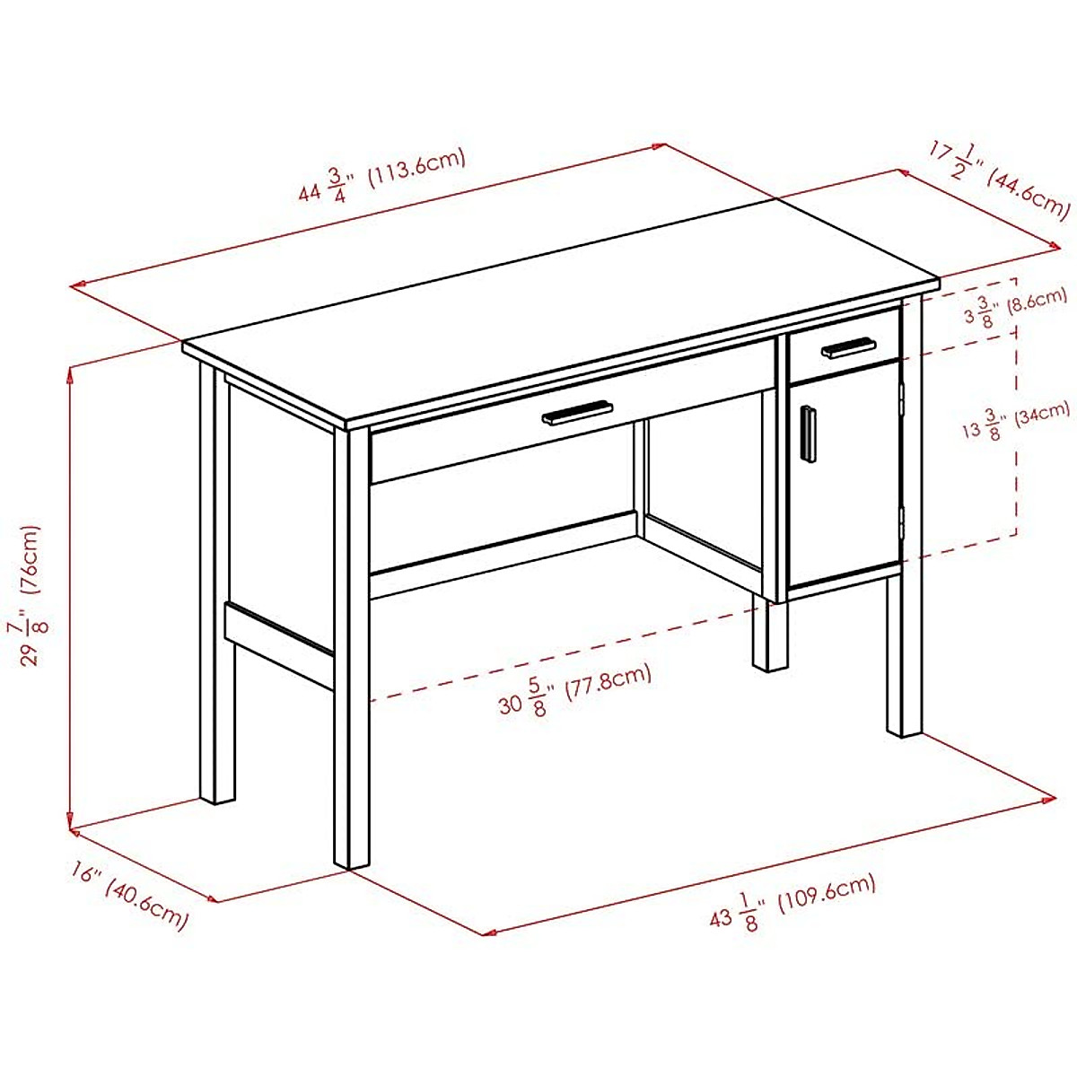 Winsome Trading DROPSHIP, us_furniture, WIHT8 Emmett Writing Desk, Walnut