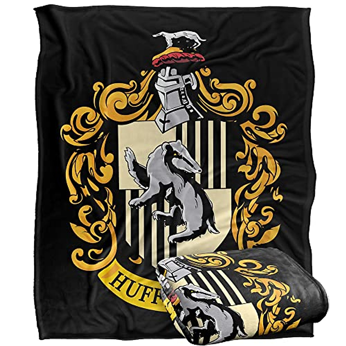Harry Potter Hufflepuff Crest Officially Licensed Silky Touch Super Soft Throw Blanket 50" x 60"