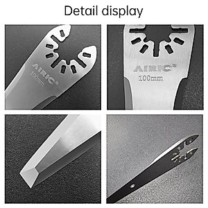 AIRIC Universal Rigid Scrapers 6pcs Kit, Tapered Scrapers and usual Scraper Multitool Blades, Compatible with Dewalt Fein Multimaster Porter Cable Black&Decker Dremel Rockwell etc. 1YQG6K