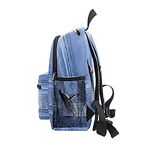 Girls Cute Mini Backpack Humpback Whales Natural Landscape Jumping Sea Small Backpack School Bag Lightweight Preschool Backpacks Fashion Backpack Purse for Women Travel Bag Daypack for Girls Boys