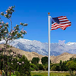 NQ Flag Pole Rope Kit - 50 Feet x 1/4" Diameter Flag Pole Halyard Nylon Rope with 4 Pieces Flag Pole Hook Clips - Outdoor Flagpole Accessories, Rope for Clothesline, Swing, Camping (50FT, White)