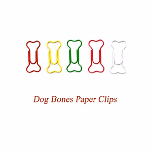 BRRAAVEES Paper Clips Colorful Cute Dog Bone Shape Paper Clips for Bookmark Files Office School Notebook (50 Pcs Dog Bone Shape)