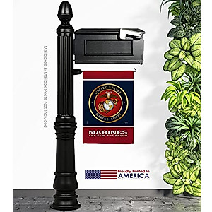 Breeze Decor Proud Marine Corps Garden Flag Set Mailbox Hanger Armed Forces USMC Semper Fi United State American Military Veteran Retire Official House Banner Small Yard Gift Double-Sided, Made In USA