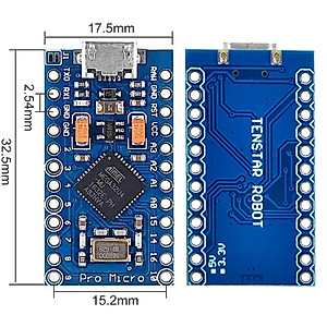 5PCS Pro Micro 5V 16MHz Module Board with 2 Row pin Header for Arduino Leonardo
