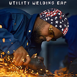 2 Pcs Electric Welding Cap Flame Resistant Cooling Welding Hat Liner Welding Bandana Doo Rag for Welder Electrician Gas Station Matched with Most Welding Helmet