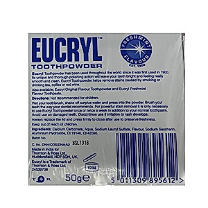 Eucryl Smokers Tooth Powder Freshmint Flavour (50g) - Pack of 2