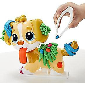 Play-Doh Care 'n Carry Vet Playset for Kids 3 Years and Up with Toy Dog, Storage, 10 Tools, and 5 Modeling Compound Colors, Non-Toxic