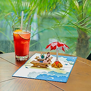 CUTE POPUP - Anniversary Card Pop Up with 3D Unique Young Couple on Beach Design, Holiday Card, 1st Anniversary Card Bring Long-Lasting Smiles on Wedding, Honeymoon Present for Couple, Wife or Husband