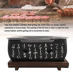 Japanese Yakiniku Grill, Portable Barbecue Stove Heat-Resistant Japanese Food Charcoal Stove, Independent Carbon Trough, for Household, Yakiniku, Robata, Yakitori, Takoyaki and BBQ