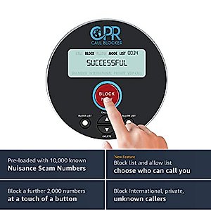 CPR V10000 - Landline Phone Call Blocker with Dual Mode Protection. Pre-Loaded with 10,000 Known Robocall Scam Numbers - Block a Further 2,000 Numbers at a Touch of a Button