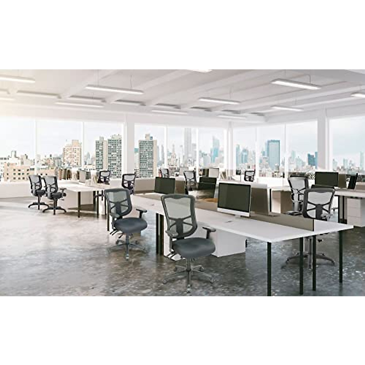 Alera ALEEL41ME10B Elusion Series High-Back Multifunction Mesh Chair - Black