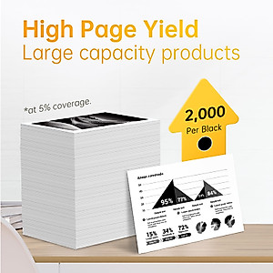 LEMERO Compatible Ink Cartridges Replacement for HP 952 952 XL 952XL to use with OfficeJet Pro 8710 8720 8702 7740 8200 8210 8715 8216 8700 8740 8730 7740 (2 Black)