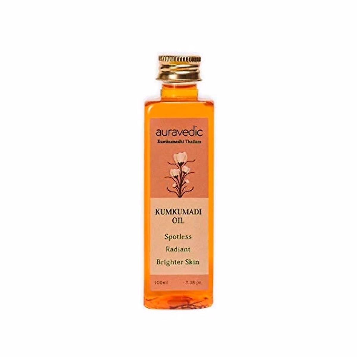 Auravedic Kumkumadi Oil Pure Saffron for Ultra Radiant Skin | 3.38 Fl Oz (100ml)