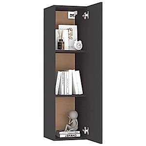 BynJoo Floating TV Stand with Storage Shelves,TV Entertainment Center,Wall Storage Cabinet,for Tv Units,Bathroom,Bedroom,Living Room or Office.Grey(12" x 11.8" x 43.3")