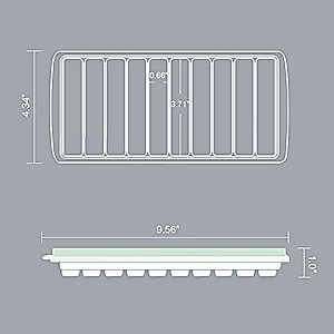Silicone Narrow Ice Stick Cube Trays with Lids, Easy Push and Pop Out Material, Ideal for Sports and Water Bottles,Blue and Gray