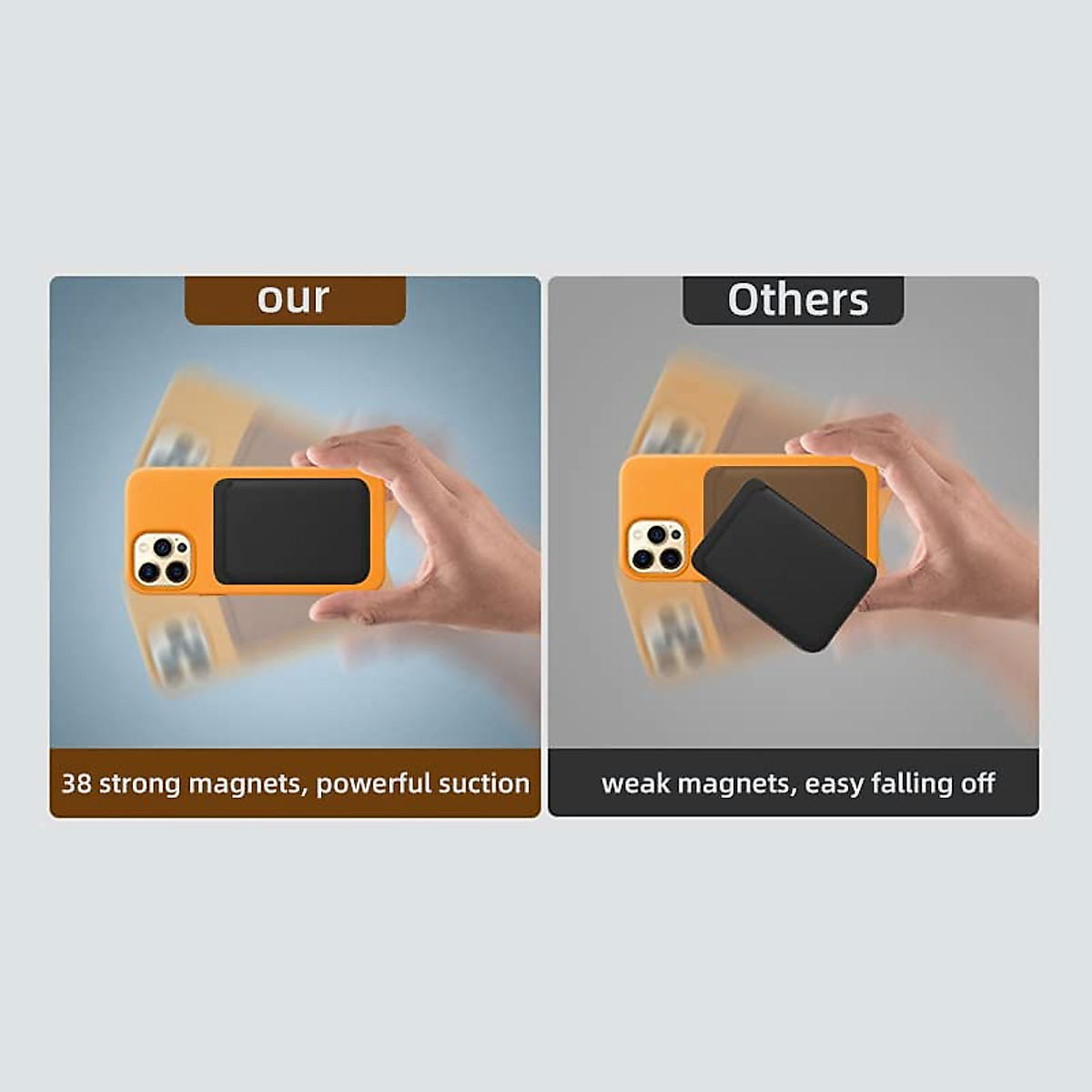 Gyizho Magnetic Card Wallet Holder with MagSafe for iPhone 14 Pro Max/14 Plus/14 Pro/14, for iPhone 13 Pro Max/13 Pro/13/13 Mini, for iPhone 12/12 Pro/12 Max/12 Mini,Midnight