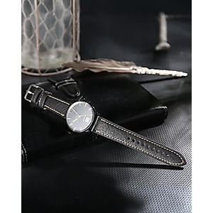 REZERO Leather Watch Bands, Handmade Watch Straps, Italian Top Grain Soft Leather Watch Bands Replacement, Vegetable-Tanned & Oil-Waxed Watch Bracelets 18/19/20/21/22/23/24/26mm for Men, Women