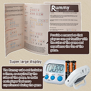 Extguds Deluxe Rummy Cube Game Set, 106 Tiles Rummy Cube Game,Classic Wooden Rummy Game,with 4 Handmade Wooden Racks, Portable Canvas Bag, Rummy Tiles Travel Set for Family Classic Board Games