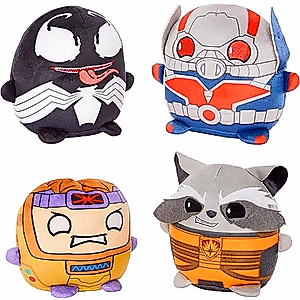 Mattel Marvel Cuutopia Set of 4 Plush Figures, Instant Collection of 5-inch Soft Rounded Pillow Toys Inspired by Fan-Favorite Characters