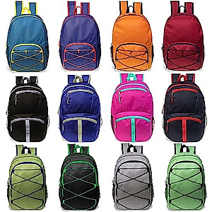 24-Pack 17" Classic School Backpacks for Kids - Backpacks in Bulk for Elementary, Middle, and High School Students, Assorted Colors and Patterns