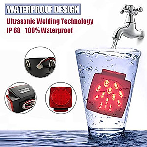 iBrightstar IP68 Waterproof Square LED Trailer Lights Kit - Utility Trailer Accessories with Brake Stop Tail Running License Plate Light for 12V Camper Truck Boat Snowmobile Marine Under 80", DOT