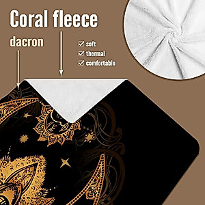 Hooded Blanket Boho Chic Tattoo Mandala Wearable Blanket Hood Poncho Hooded Blanket Throw Plush Blanket Novelty Blanket for Bed Home Sofa 51x59 Inch