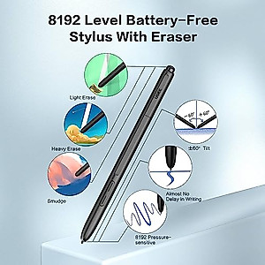 UGEE 11.9 Inch Drawing Tablet with Screen,127% sRGB Full-Laminated and Anti-Glare Computer Graphics Tablets,8192 Levels Battery-Free Stylus with Digital art tablet,Drawing Pad for Windows/Mac OS/Linux