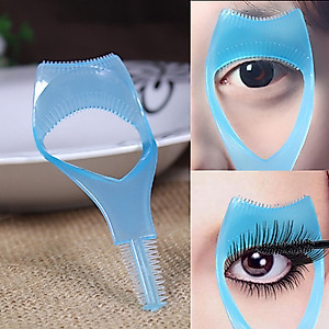 2pcs Eyelash Makeup Tool Upper Lower Eye Lash Mascara Guard Applicator Guide Helper with Eyelash Comb(Random Color)
