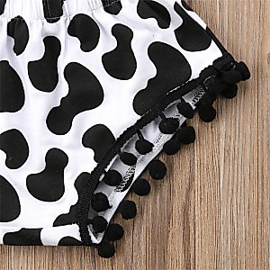 stylesilove Baby Girls Cowgirl Red Bandana Top with Pom Pom Trim Bloomers and Headband 3pcs Outfit (90/12-18 Months)