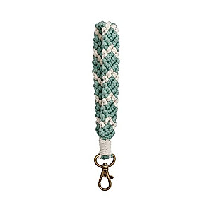 Sither Boho Macrame Keychain for Women Handmade Keychain Bracelet Keyring Wristlet Macrame Keychain Holder for Gift(green)