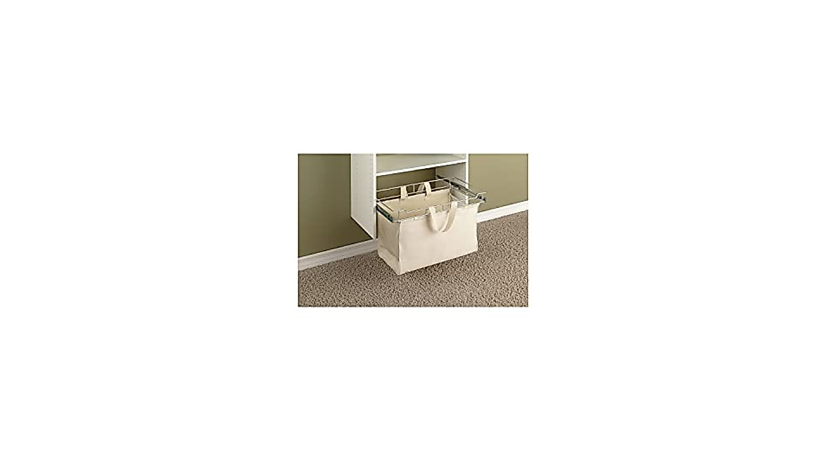 Easy Track Sliding Canvas Hamper for Closet Storage