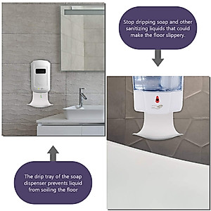 Hemoton 1Pc Water Tray drip Tray for Automatic soap Dispenser Conditioner Bottles drip Catcher Foam soap Plastic Container Anti-Leakage Soap Dispenser Tray Blush handwashing Fluid White