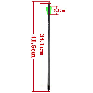 ZSHJGJR Crossbow Bolts 15 Inch Archery Carbon Crossbow Arrows with 100 Grain Removable Tips and Moon Nocks Hunting Archery Arrows 6/12pcs (12pcs arrows)