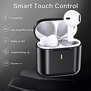 Wireless Earbuds Bluetooth 5.1 Headphones 30H Playtime in-Ear Hi-Fi Stereo Sound Noise Cancellation Mic IPX7 Waterproof Headset for iPhone/Samsung/Android/PC Black