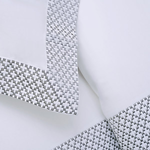 SUPERIOR Glenmont Embroidered Duvet Cover Set, Long-Staple Cotton, King/Cal King, White