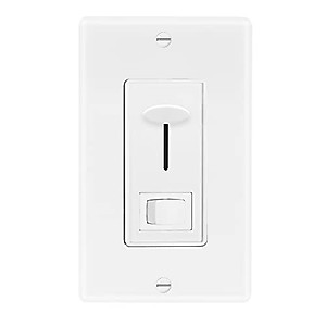 Maxxima LED Dimmer 3-Way/Single Pole Electrical Light Switch, 600 Watt max, LED Compatible, Wall Plate Included