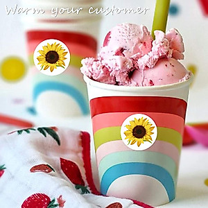 Pop Resin Sunflowers Sticker 1.5 inch Wildflower Sticker for Crafts Water Bottle Laptop Notebook 500 pcs per roll Christmas Valentine Labels,Yellow