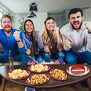 Zubebe 200 Pcs Football Paper Plates Disposable Football Party Supplies Snack Sports Plates Football Birthday Party Favors Disposable Football Serving Trays for Game Day Sports Event Tailgate Party