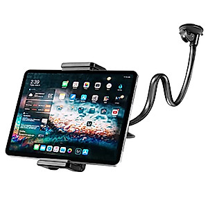 Newward Car Phone Holder Mount, 13'' Long Arm Truck Cell Phone Holder for Car Windshield with Strong Suction Cup Anti-Shake Stabilizer, Compatible 4.7-12.9 Inch Smartphone and Tablet iPad