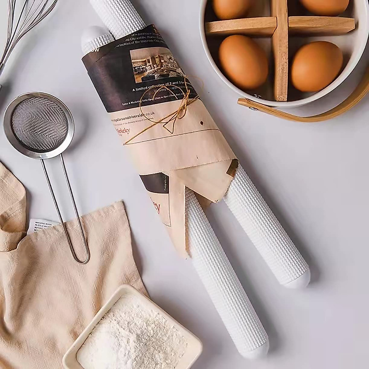 Tinkeep Plastic Rolling Pin for Baking Dough Roller Pin Nonstick Kitchen Rolling Pin for Cake Bread Pizza Dishwasher Safe Floating Point Design 14.5-Inch,9.8-Inch(2 Pack)