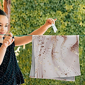 Qilmy Rose Gold Abstract Marble Hand Towels Ultra Soft Absorbent Fingertip Bath Towels Breathable & Comfort Hand Towels for Bathroom Hotel, Gym and Spa 28 X 14 Inch (2PCS)