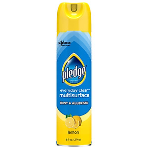 Pledge Everyday Clean Multi Surface Cleaner Aerosol, Dust & Allergen, Lemon, 9.7 oz (Pack of 1)
