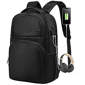 LOVEVOOK Laptop Backpack for Women, Anti-Theft Travel Backpacks Purse with Lock, Work Business Computer Bag with USB Port, Casual Hiking Daybag College School BookBag，15.6Inch Black