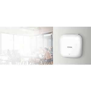 D-Link PoE Access Point WiFi 6 AX1800 Wave 2 Dual Band Wireless Internet Network Compact Design Wall Ceiling Mountable WiFi AC AP (DAP-X2810), White